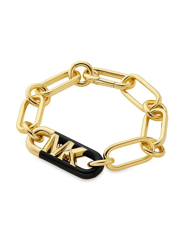 Michael Kors 14k-gold-plated & Acetate Empire Logo Chain Bracelet ...