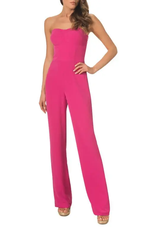 Dress The Population Preston Stretch Crepe Strapless Jumpsuit