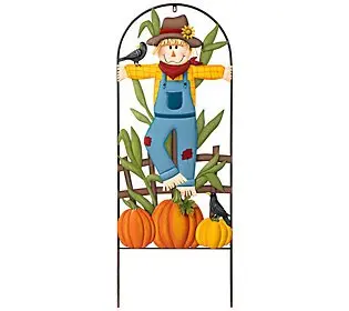 GLITZHOME 41.75'h Fall Metal Arch Scarecrow Yar D Stake