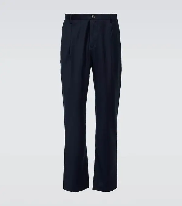 Sunspel Pleated Wool Flannel Pants