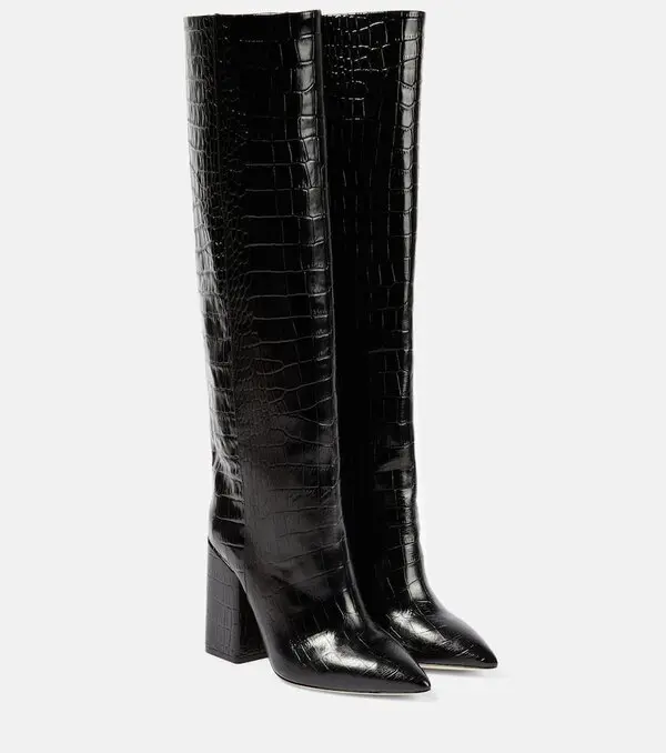 Paris Texas Anja Leather Knee-high Boots - Black