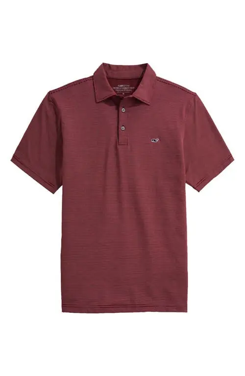 Vineyard Vines St. Jean Stripe Sankaty Performance Polo - Crimson