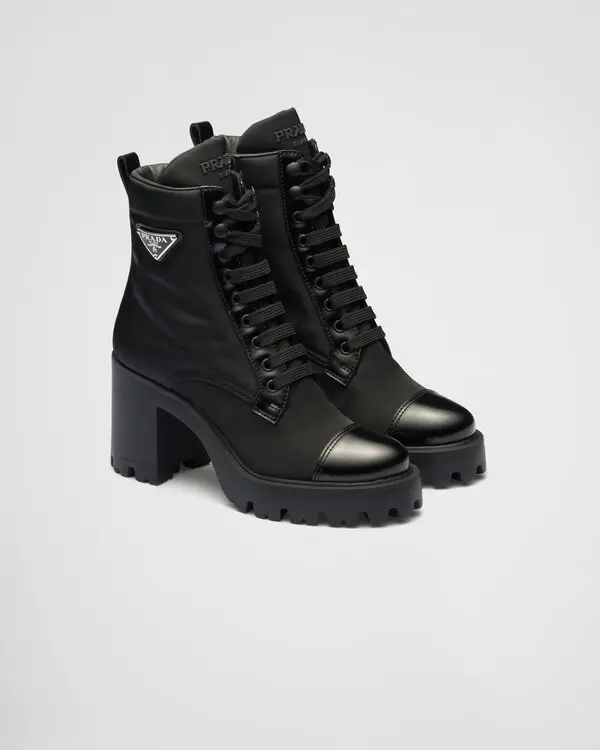 Prada Re-nylon And Leather Booties