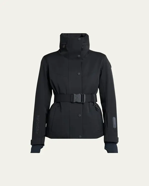 Moncler Hainet Belted Snow Jacket - Black