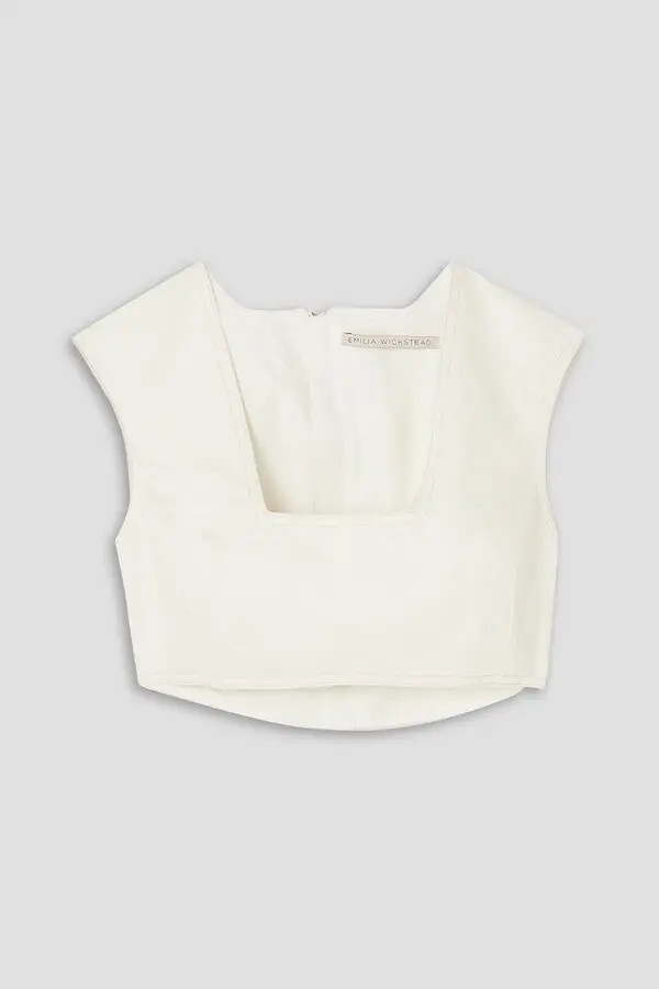 EMILIA WICKSTEAD Saffa Cropped Denim Top
