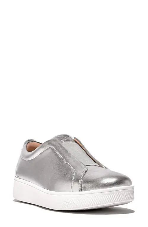 Fitflop Rally Metallic Slip-on Sneakers - Silver