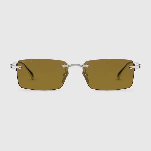 Gucci Rectangular Frame Sunglasses With Logo