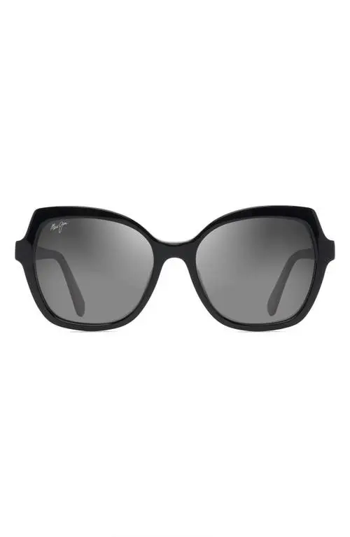 Maui Jim Mamane Round Sunglasses - Black Gloss