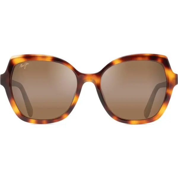Maui Jim Mamane 55mm Polarized Round Sunglasses - Tortoise
