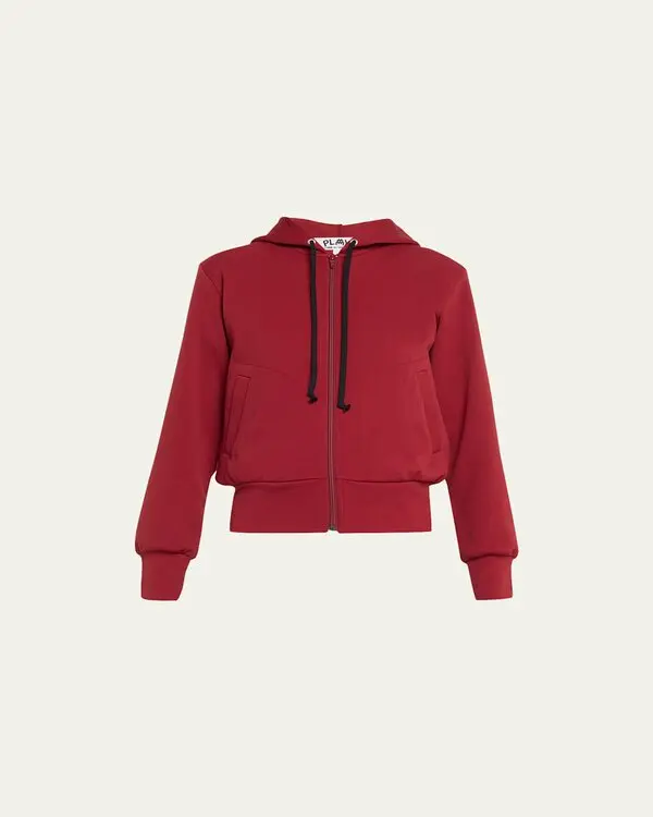 CDG PLAY Logo-patch Zip-front Hoodie