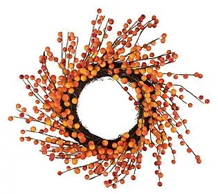 NORTHLIGHT 14' Berry Fall Harvest Twig Wreath - One-color