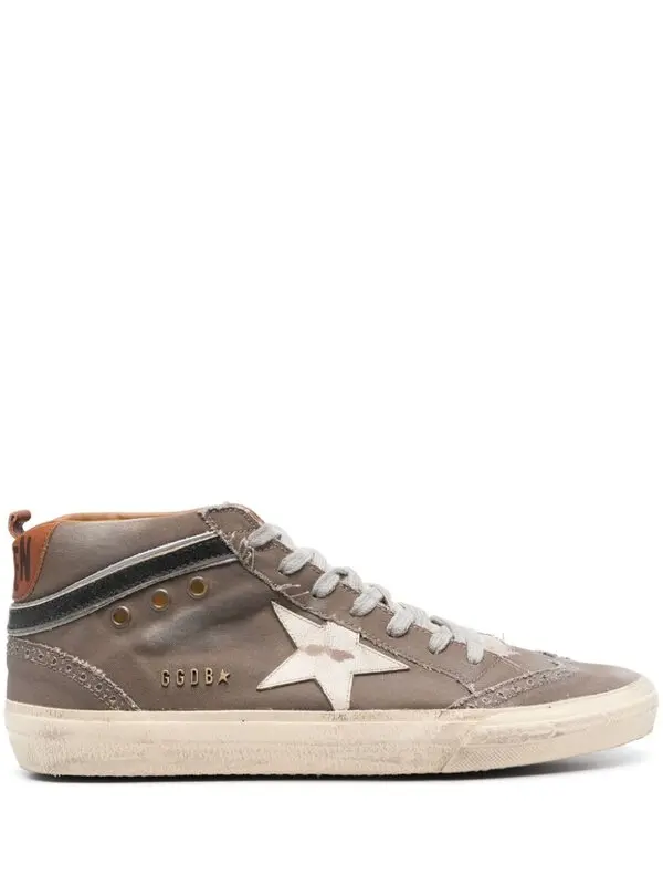 Golden Goose Mid Star Distressed-effect Sneakers