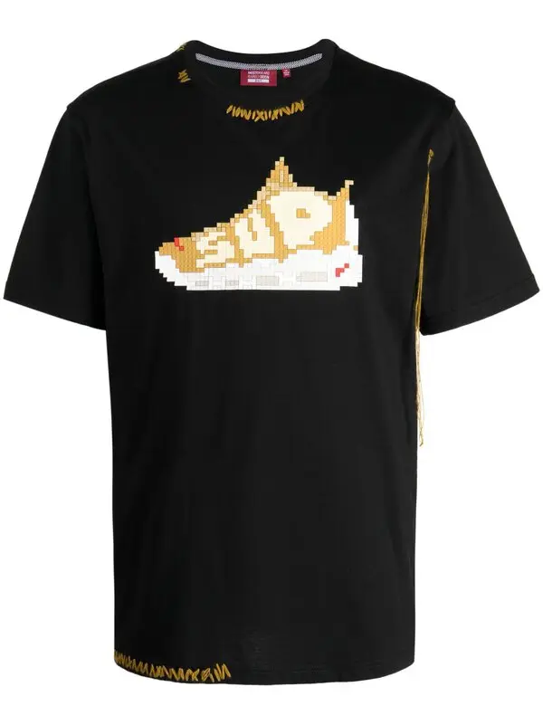 MOSTLY HEARD RARELY SEEN Detail-appliqué Decorative-stitching Cotton T-shirt