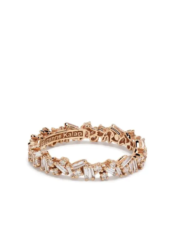 SUZANNE KALAN 18kt Rose Fireworks Diamond Eternity Ring - Gold