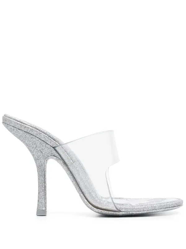 Alexander Wang Nudie 110mm Glittered Sandals - Silver