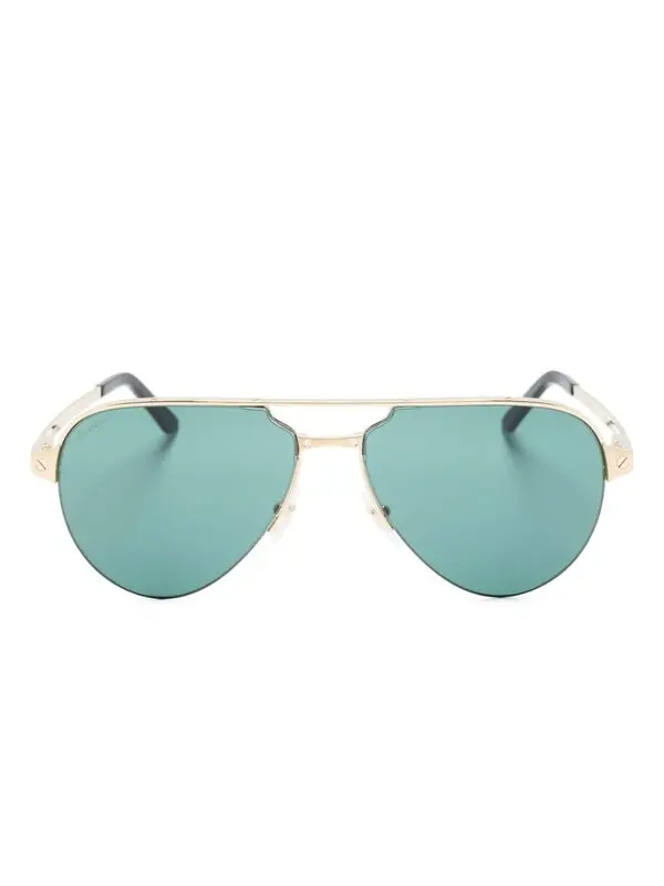 Cartier Navigator-Frame Straight-Arms Sunglasses - Gold  display picture 1