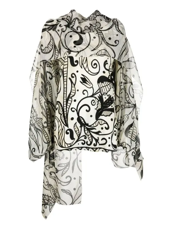F.R.S FOR RESTLESS SLEEPERS Graphic-print Silk Blouse