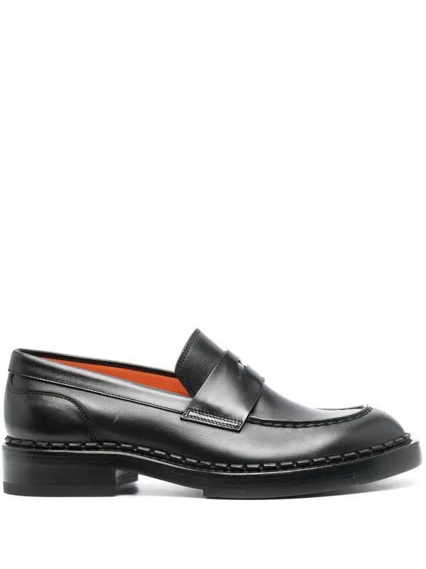 Santoni Alfie Round-toe Loafers