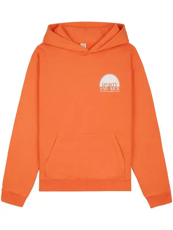 Sporty Rich Racquet Club Cotton Hoodie Orange Editorialist