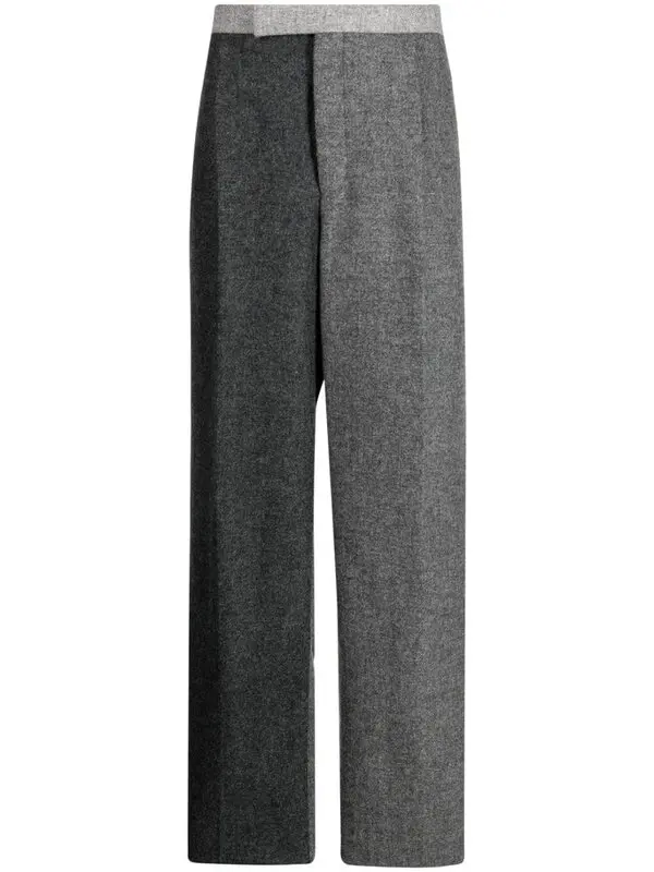 Thom Browne Two-tone Wool Wide-leg Trousers