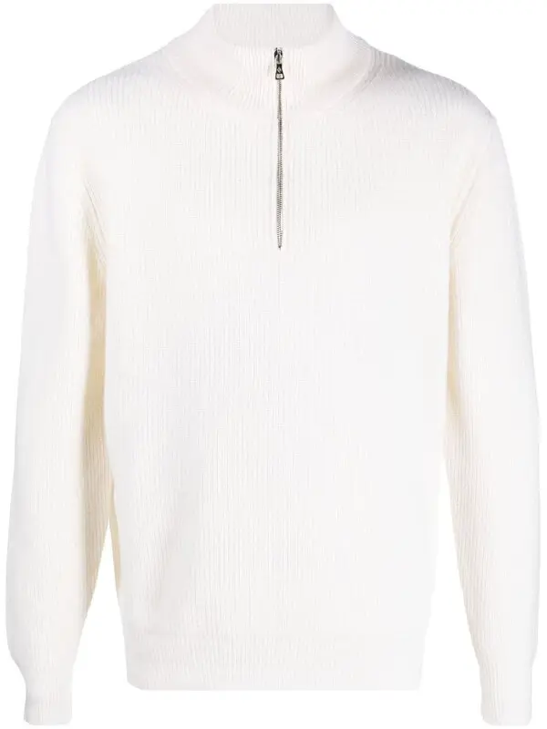 BALLANTYNE Half-zip Wool Jumper - Neutrals
