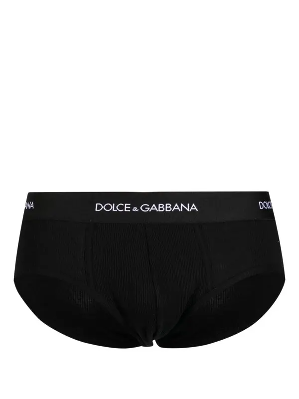 Dolce & Gabbana Logo-waistband Briefs - Black