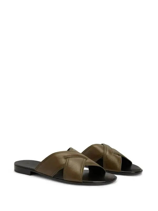 GIUSEPPE ZANOTTI Flavio Leather Sandals - Green