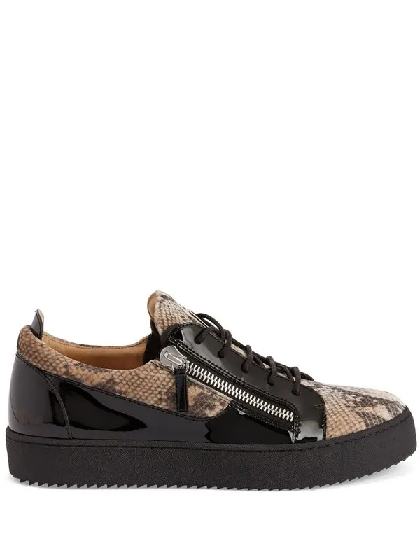 GIUSEPPE ZANOTTI Frankie Snakeskin-print Sneakers