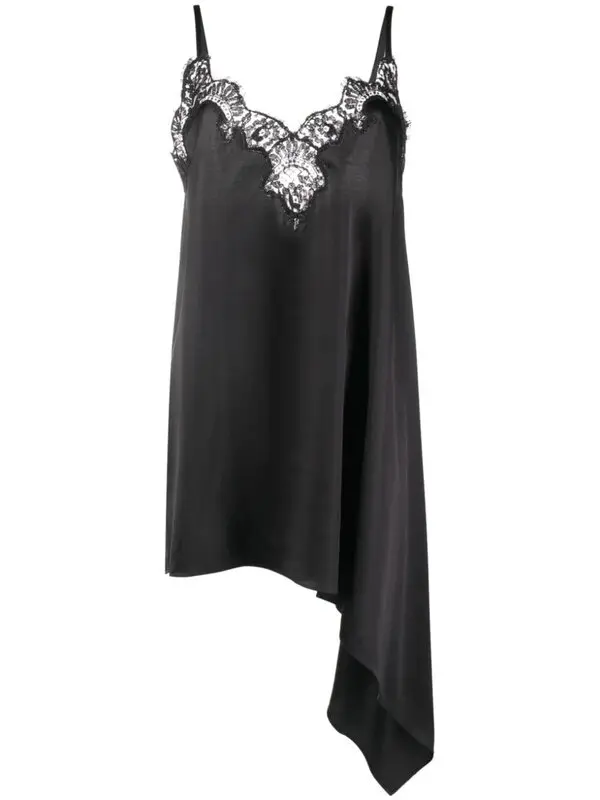 Dsquared2 Lace Trim Slip Dress - Black