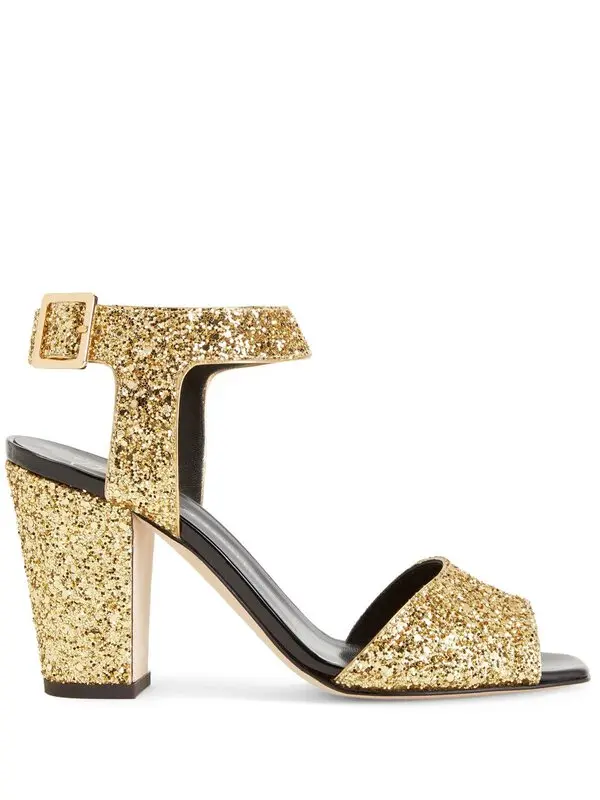 GIUSEPPE ZANOTTI 80mm Emmanuelle Glitter Sandals - Gold