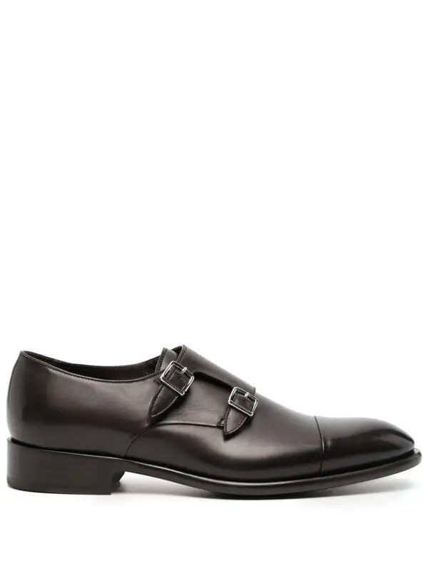 DOUCAL'S Double-strap Leather Monk Shoes - Brown