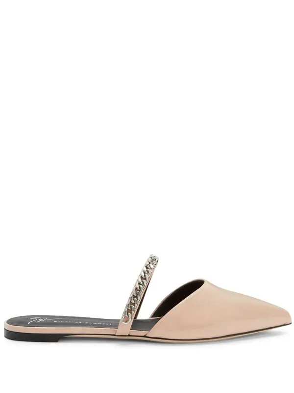 GIUSEPPE ZANOTTI Laurette Leather Mules - Neutrals