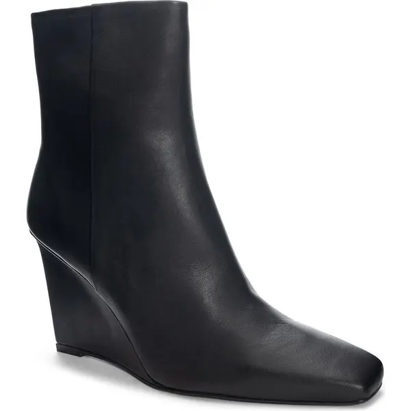 42 GOLD Olanna Leather Wedge Bootie - Black