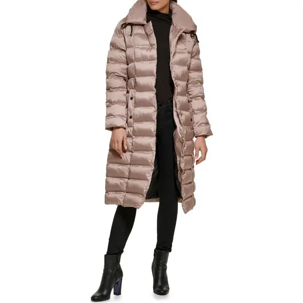 KENNETH COLE Cire Hooded Puffer Jacket - Champagne