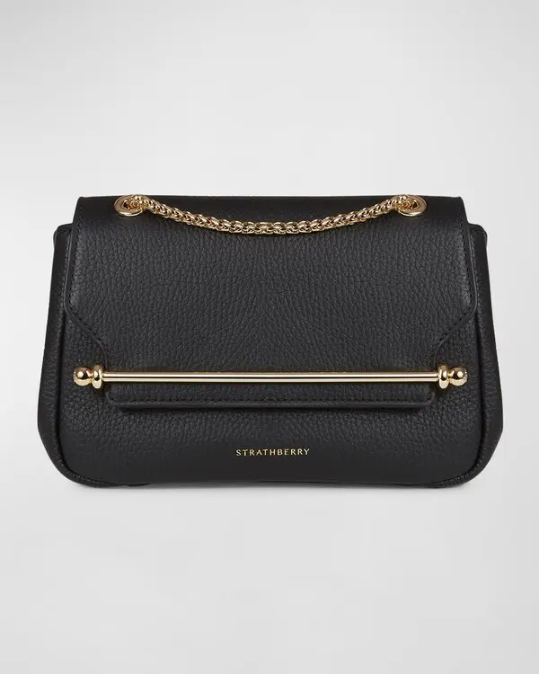 Strathberry East-west Flap Leather Chain Shoulder Bag