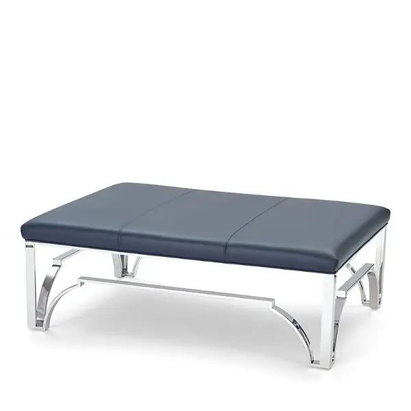 MASSOUD Hutchins Chrome Ottoman