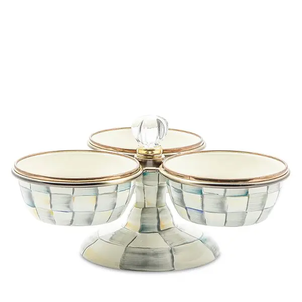 MACKENZIE-CHILDS Sterling Check Enamel Triplicity - Multi