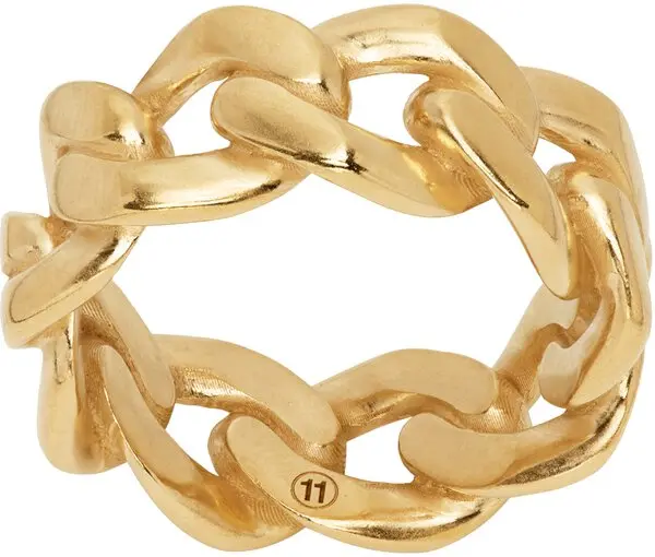 Maison Margiela Gold Chain Ring In 950 Yellow Gold Plat - 53% Off 