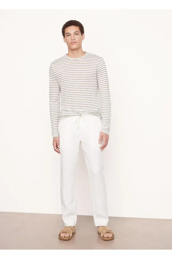 Vince Hemp Drawstring Pant - Neutral / White