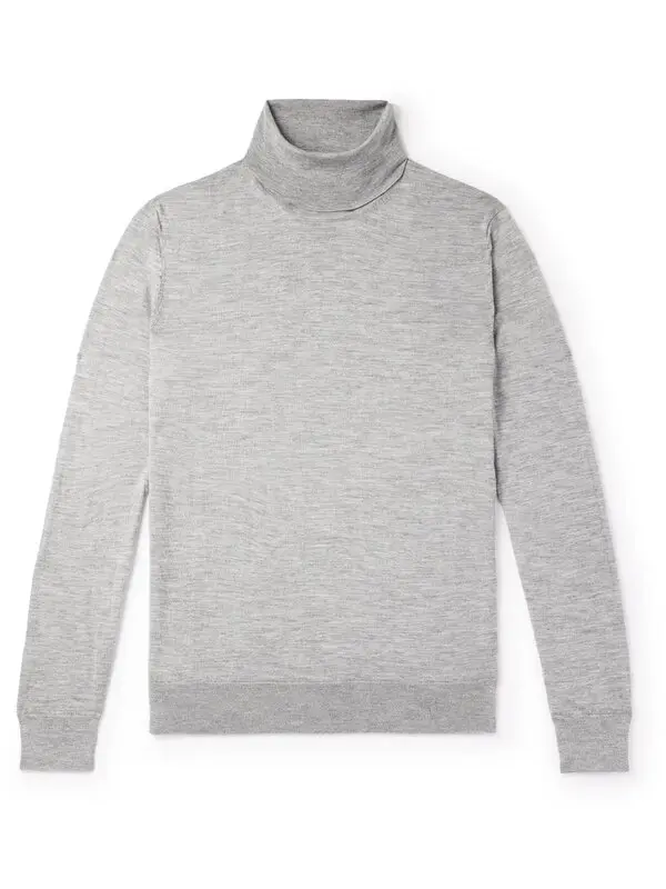 Zegna Cashmere And Silk-blend Rollneck Sweater - Gray