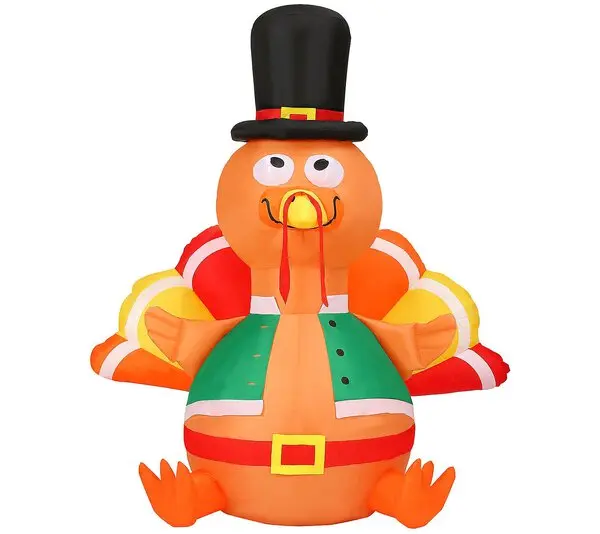 FRASER HILL FARM 6-ft. Turkey Blow-up Inflatabl E W/ Lights