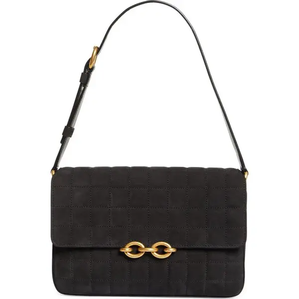 Saint Laurent Le Maillon Quilted Shoulder Bag - Noir