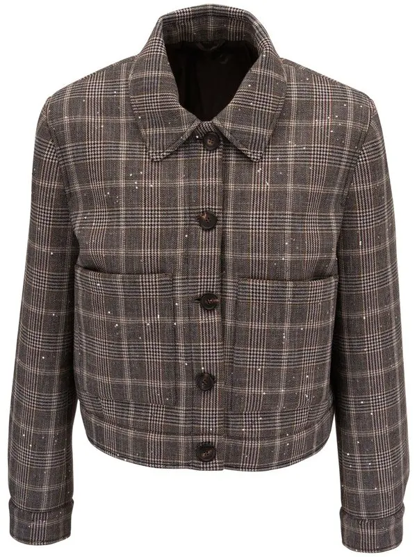 Brunello Cucinelli Plaid Wool-blend Jacket