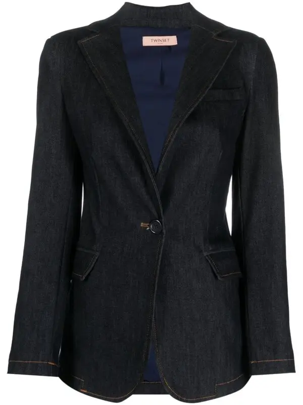 TWINSET Single-breasted Cotton-blend Blazer