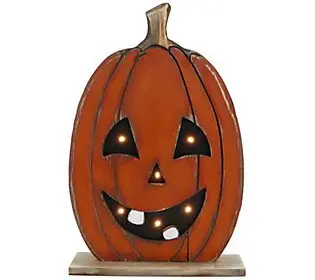 HAUNTED HILL FARM 18-in. Tall Pumpkin Battery-o Perated Decor