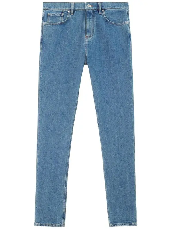 Burberry Logo-patch Straight-leg Jeans - Blue