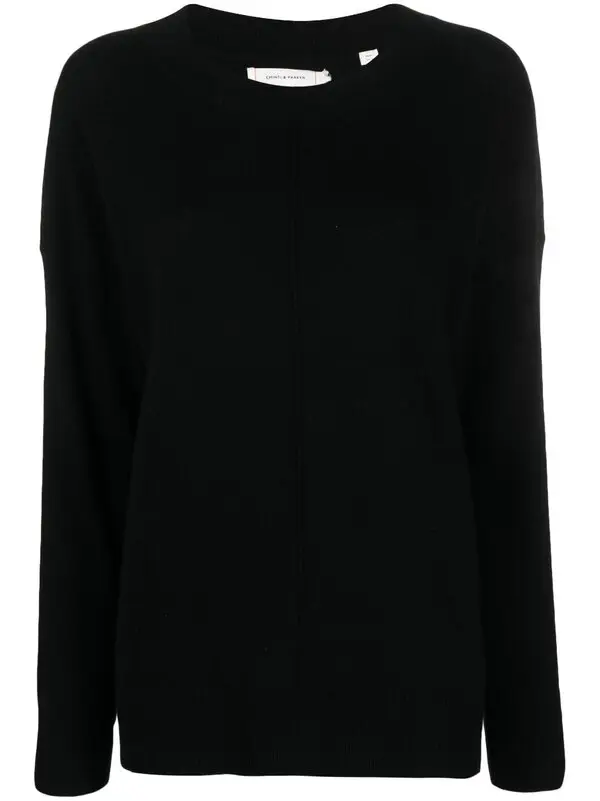 Chinti & Parker Long-sleeve Fine-knit Sweater - Black