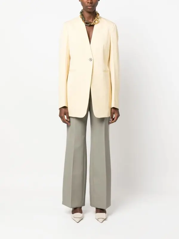JIL SANDER Single-breasted Wool Blazer - Yellow