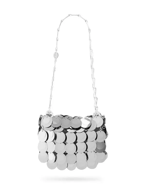 Rabanne Mini Sparkle Layered Bag - Silver
