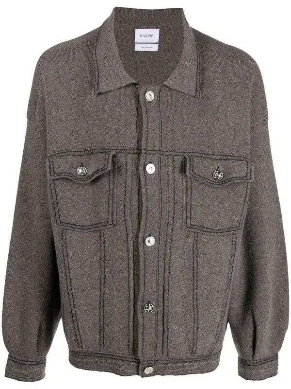 BARRIE Oversized Denim Jacket - Brown